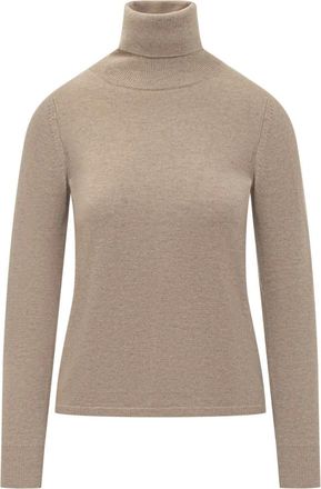 Max Mara Femme, Pulls, Beige, Taille: 44 FR Educata Turtleneck