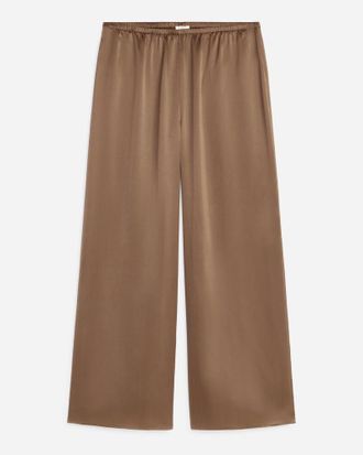 Arket Hose Aus Seidensatin -Braun