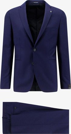 Tagliatore Virgin wool suit with removable iconic brooch - TAGLIATORE - gender_Man