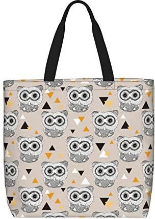 Generic Sac Fourre-Tout Hibou Triangle Sac &Agrave; Provisions En Toile Lavables R&eacute;utilisable Sacs &Agrave; Main, Pour Shopping, Burea, Filles, Voyage