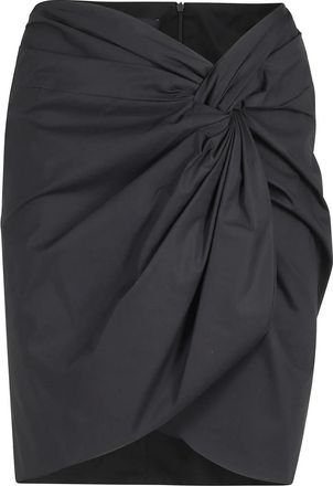 Federica Tosi Femme, Jupes, Noir, Taille: 34 FR Gonna corta in popeline nodo