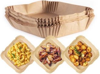 Kochwerk RACHS KOCHWERK Backpapier f&uuml;r Hei&szlig;luftfritteuse 2-5 Liter | Backpapierschale antihaftbeschichtet & &ouml;lbest&auml;ndig | Airfryer Backpapier - flexible Form |