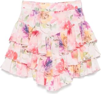 Actualee Femme, Jupes, Multicolore, Taille: 38 FR Mini-jupe &agrave; imprim&eacute; floral
