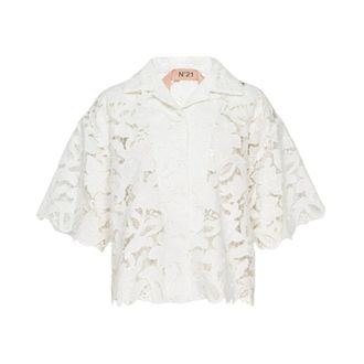 N&deg;21 Oversized Baumwollhemd - - Blouses & Shirts - Damen - Wei&szlig; - L