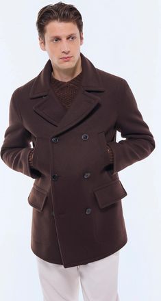 Fursac Caban court en drap de laine m&eacute;lang&eacute;e - Taille XXL - Homme