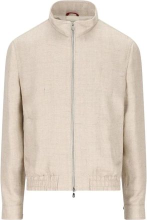 Brunello Cucinelli Homme, Vestes, Beige, Taille: XL Suede Bomber Jacket