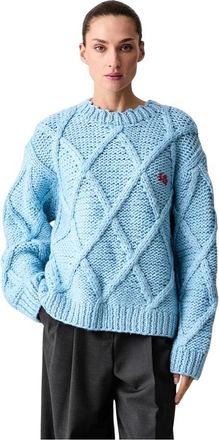 Stine Goya Pull tricot&eacute; &agrave; la main 2497 - Femme - Pulls - Bleu - Taille: 40 FR