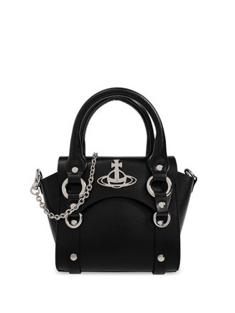 Vivienne Westwood sac cabas en cuir &agrave; plaque Orb - Noir