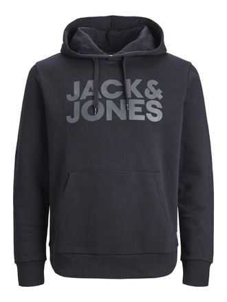 Jack & Jones Herren Hoodie Kapuzenpullover Pullover Hoody JJECORP - S M L XL XXL, Gr&ouml;&szlig;e:XS, Farbe:Black Large Print/W Black 12152840