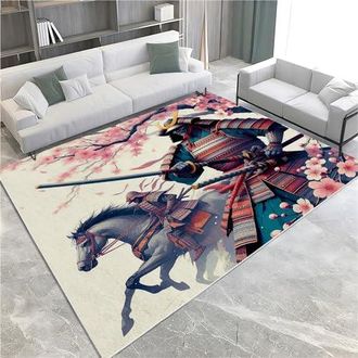 Generic Tapis Salon 120 x 170 cm ModèLe de CaractèRes de Style Japonais Doux Tapis Poils Ras pour Cuisine, Salle à Manger, Bureau et Chambre, Multi Moquette L