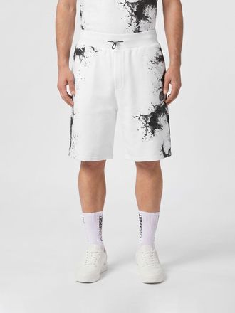 Plein Sport Short de jogging &agrave; imprim&eacute; abstrait en jersey avec taille haute