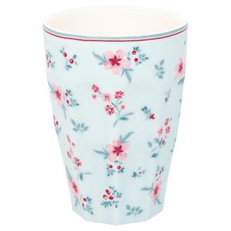 Green Gate FRENCH Latte Cup SILA PALE BLUE Blau mit Blumen Kaffeebecher 400 ml