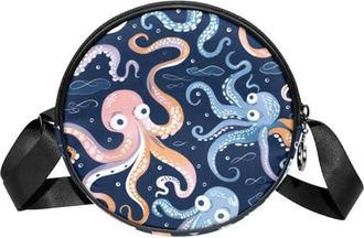 Generic Petit sac &agrave; bandouli&egrave;re Circle pour femme, petit sac &agrave; bandouli&egrave;re avec fermeture &eacute;clair, bretelles r&eacute;glables, sac &agrave; main rond d&eacute;contract&eacute; pour femmes