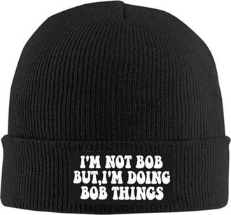 Generic Bonnet Tricoté Je Ne suis Pas Bob, mais Je Fais des Trucs De Bob. Respirant Bonnets en Tricot Léger Casquette Tricoté pour Femme Sports Ski