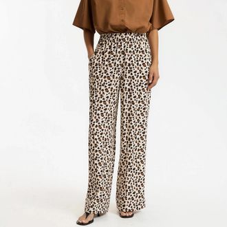 La Redoute Collections Pantalon Large &Agrave; Taille &Eacute;lastiqu&eacute;e Imprim&eacute; L&eacute;opard