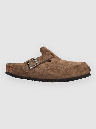 Birkenstock Boston Soft Footbed Suede Leather Sandales marron