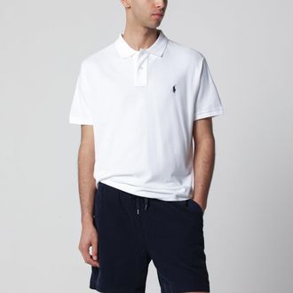 Polo Ralph Lauren Wei&szlig;es Custom Slim-Fit Poloshirt aus Baumwolle