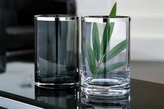 Fink EZ-Platinum Vase m.Platin,Smoke,150027 H&ouml;he 18, &Oslash; 12cm 112252