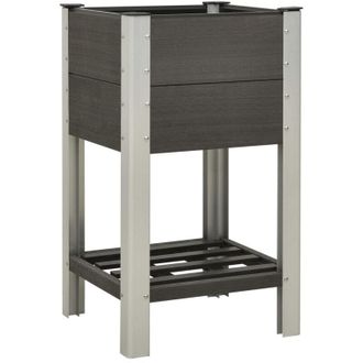 vidaXL vidaXL Garten-Hochbeet mit Ablage 50x50x90 cm WPC Grau