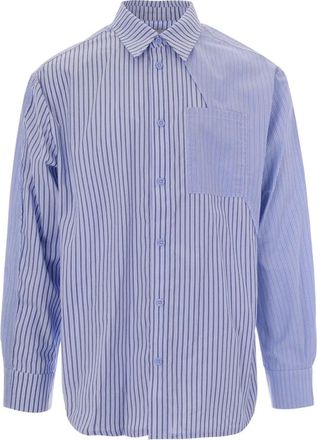 Arte Homme, Chemises, Bleu, Taille: L Assimetrical Long Shirt