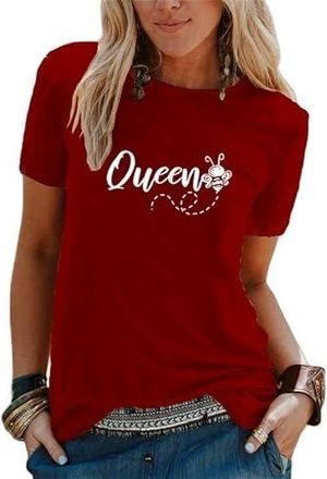Keephen Queen Bee T-Shirt Femmes Apiculteur Ruche Dr&ocirc;le Impression 3D T-Shirt Mignon Abeilles Miel Amoureux Tops Casual Col Rond Pullover