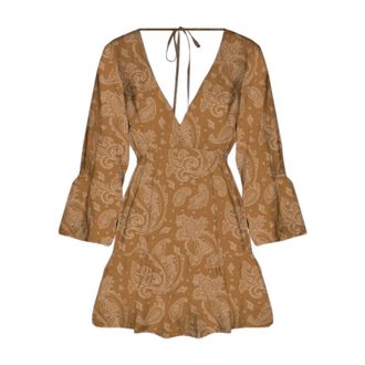 MC2 Saint Barth Kurzes Damenkleid Elegant Paisley - - Dresses - Damen - Braun - M