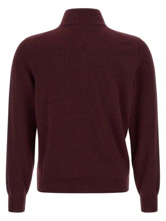 Brunello Cucinelli Half-Zip Cashmere Sweater - Burgundy