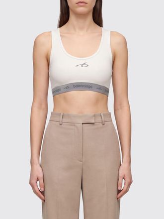 Balenciaga Gek&uuml;rztes Sport-Top von aus technischem Gewebe mit Kontrast-Logo