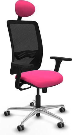 Piqueras y Crespo Computerstuhl Rosa Zulema mit 3D-Armlehnen, h&ouml;henverstellbarer Lendenwirbelst&uuml;tze und festem Kopfteil, ausgestattet mit Sincro 3 Positionen und Schnei