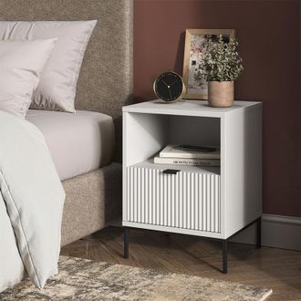 Vicco Table de nuit Eliza, Blanc, 40x55cm avec 1 tiroir, Vicco