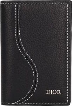Dior Homme, Accessoires, Noir, Taille: ONE Size Porte-cartes vertical Saddle &agrave; deux volets