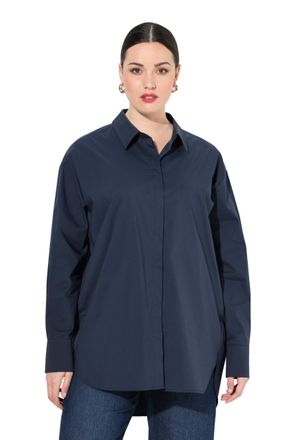 Ulla Popken Damen gro&szlig;e Gr&ouml;&szlig;en &Uuml;bergr&ouml;&szlig;en Plus Size Hemdbluse, Perlmuttkn&ouml;pfe, Oversized, Hemdkragen, Langarm