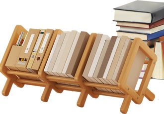 Generico Schreibtischregal, B&uuml;cherregal f&uuml;r Arbeitstisch, einziehbarer Organizer aus Holz, f&uuml;r B&uuml;cher und Dekoration f&uuml;r Zuhause, B&uuml;ro, Schlafzimmer oder Ecke