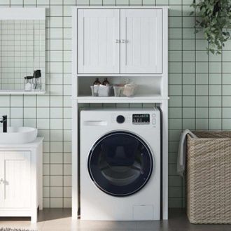vidaXL Vidaxl - Armoire pour machine &agrave; laver berg blanc bois massif