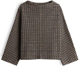 OPUS Sweatshirt Gumunu aus weicher Sweatware Verk&uuml;rzte Boxy-Silhouette mit Fledermaus&auml;rmeln und Jacquardstruktur