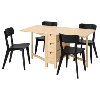 IKEA NORDEN / LISABO Tisch und 4 St&uuml;hle
