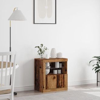 vidaXL vidaXL Sideboard mit LED-Lichtern Altes Holz 60,5x37x67 cm