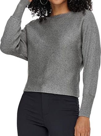 Only ONLADALINE Life L/S Short PULLO KNT Noos Pull-Over, Mélange de Gris Moyen, S Femme