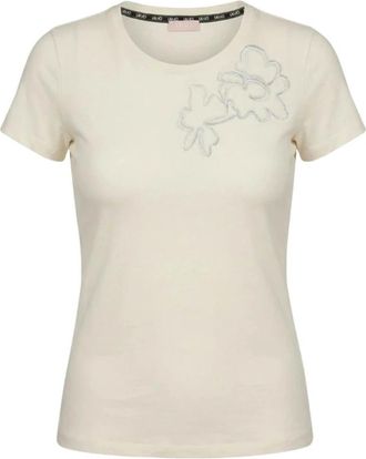 Liu Jo Femme, Tops, Blanc, Taille: 40 FR T-shirt avec d&eacute;coupe en tulle