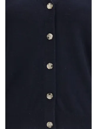 Allude Womens Cashmere Cardigan Blue (capra Hircus) Sweater