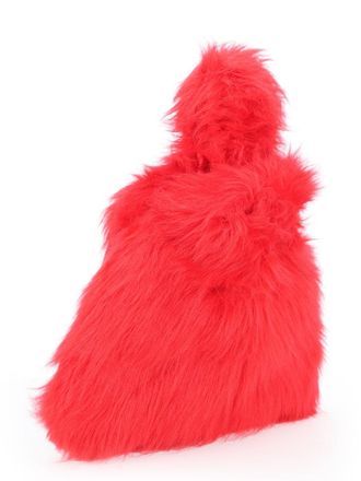 Msgm Womens Small Fluffy Bag Red Modacrylic Handbags Hand