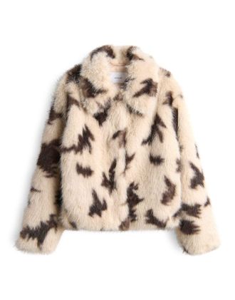 OPUS Damen Jacke | HAJORA Regular verk&uuml;rzte Jacke in Felloptik Macadamia, 42