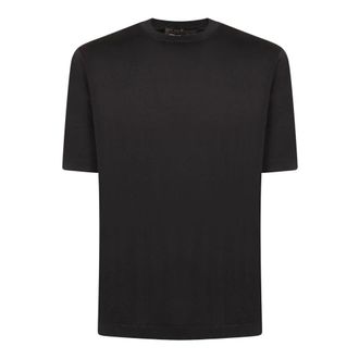Dell'Oglio Homme, Tops, Noir, Taille: M Coton doux. Coupe classique. Ras du cou