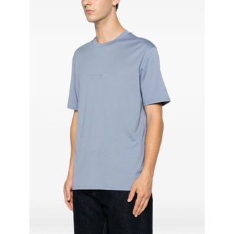 Emporio Armani Logo-Printed Cotton T-Shirt - Blue