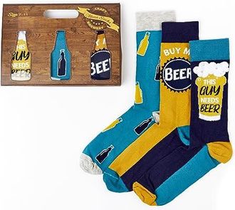 Urban Eccentric Lot de 3 paires de chaussettes à bière pour homme | Cadeau | Chaussettes riches en coton | Chaussettes de qualité supérieure | Nouveauté | Cadeaux, mu