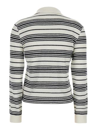 Frame Denim Womens Long Sleeve Polo Black-White White-Black T-Shirts & Jerseys White/black