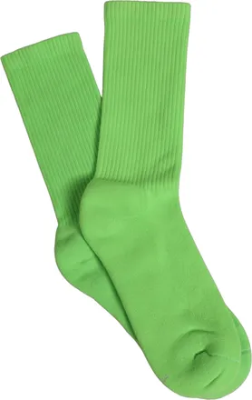 Dolce & Gabbana Green Cotton Ribbed Mid Calf Women Accessory Socks Clothing