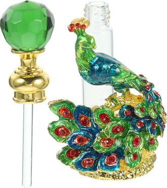 NUOBESTY Elegante Nachf&uuml;llbare Glas Parf&uuml;mflasche im Vintage Pfau Design Korrosionsbest&auml;ndig Dicht Verschlossen Vielseitig f&uuml;r Parfum und &Auml;therische &Ouml;le Dekora