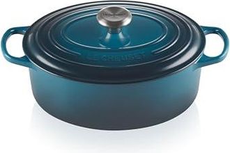 LE CREUSET Le Creuset Cocotte en Fonte Émaillée Signature avec Couvercle, 29 cm, Ovale, 4,7 L, 4,675 kg, Deep Teal, 21178296422430