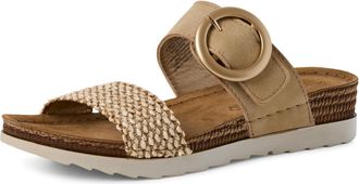 Marco Tozzi Damen Pantoletten mit Klettverschluss Plateau, Beige (Dune Comb), 41 EU
